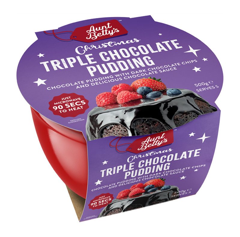 Christmas Triple Chocolate Pudding 500g - Aunt Bettys